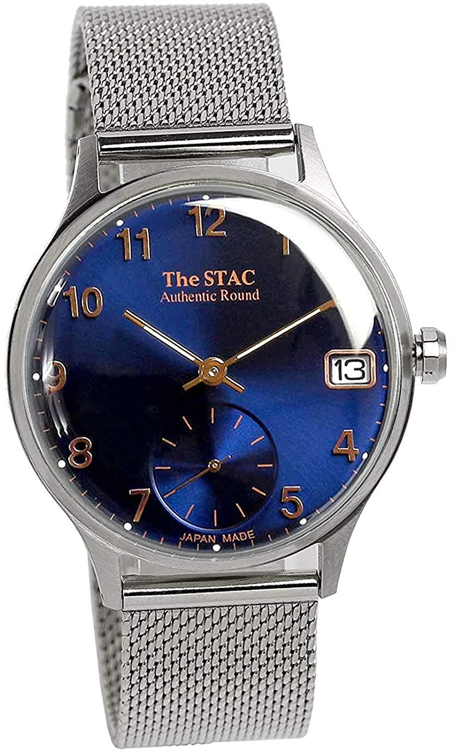 The STAC Authentic Round 36mm Arabic Index Blue Dial Stainless Steel ...